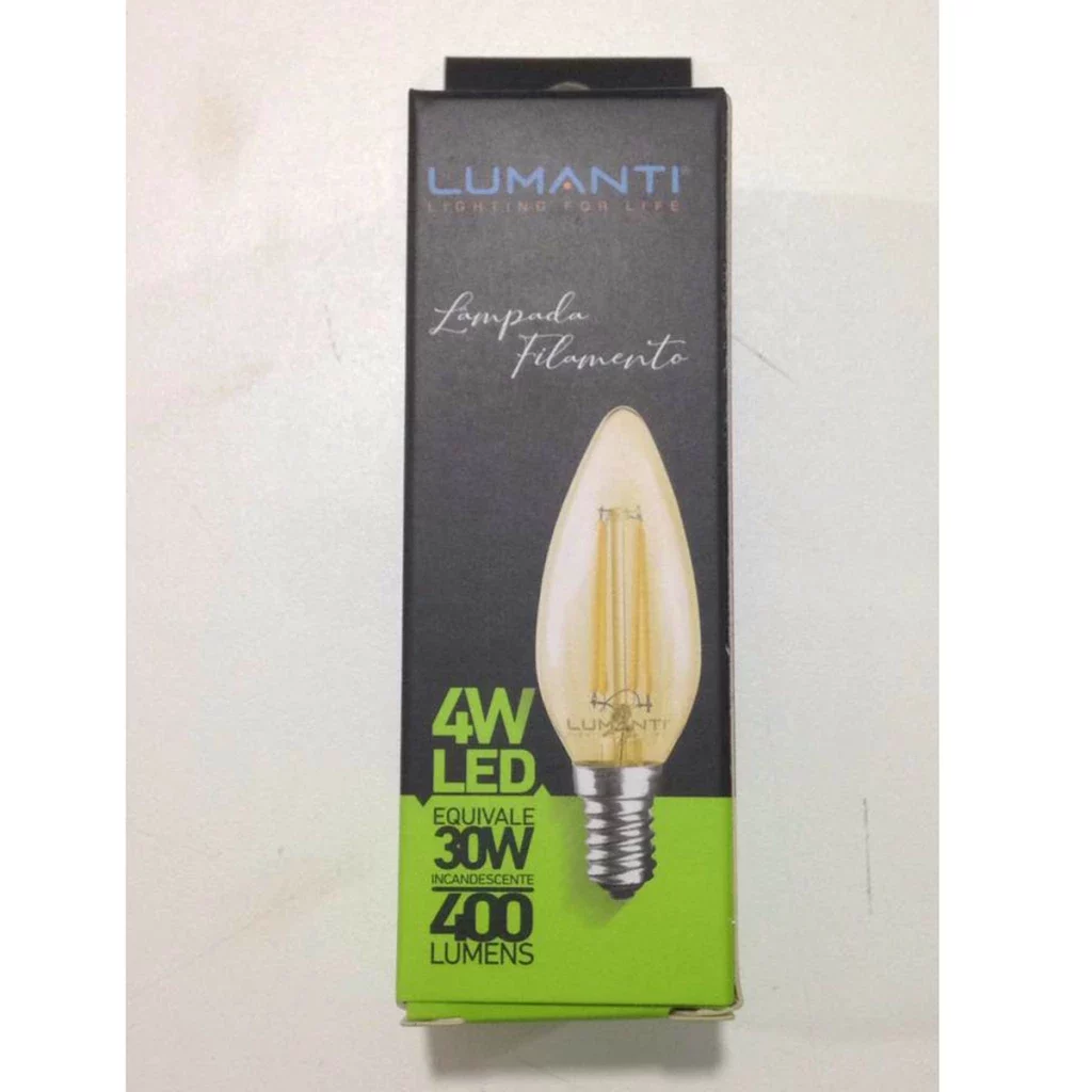 Lampada Filamento Led Lumanti Vela 4w 2400k E14 220v - QueroLustre