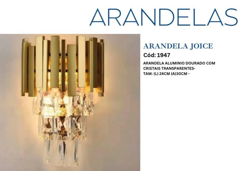 Adn+ Arandela Joice Dr 2lamp E14 800/20gd 1947 - QueroLustre
